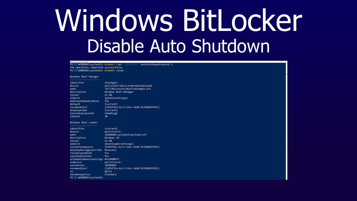 Fixed: Windows BitLocker Password Screen Auto Powering Off – Michael ...